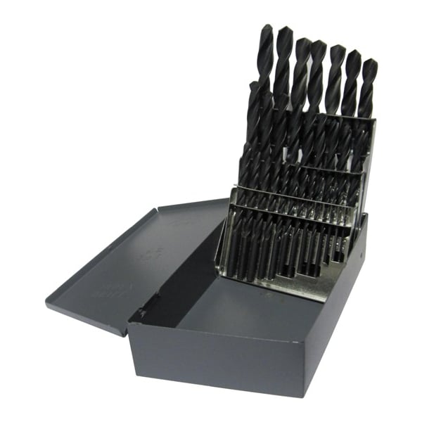Drill America 29 Piece HSS Black Oxide Jobber Length Drill Bit Set, DWDN, 1/16" - 1/2" DWD29J ...